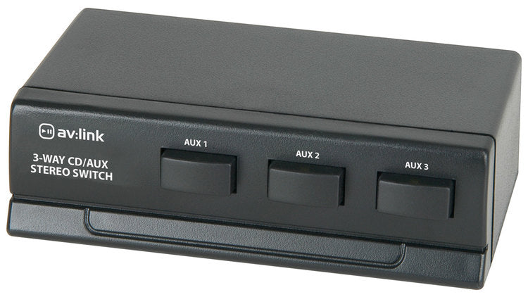 AV:Link 3 Way CD/Aux Stereo Switch 128.234UK | RCA Input, Heavy Duty – WME