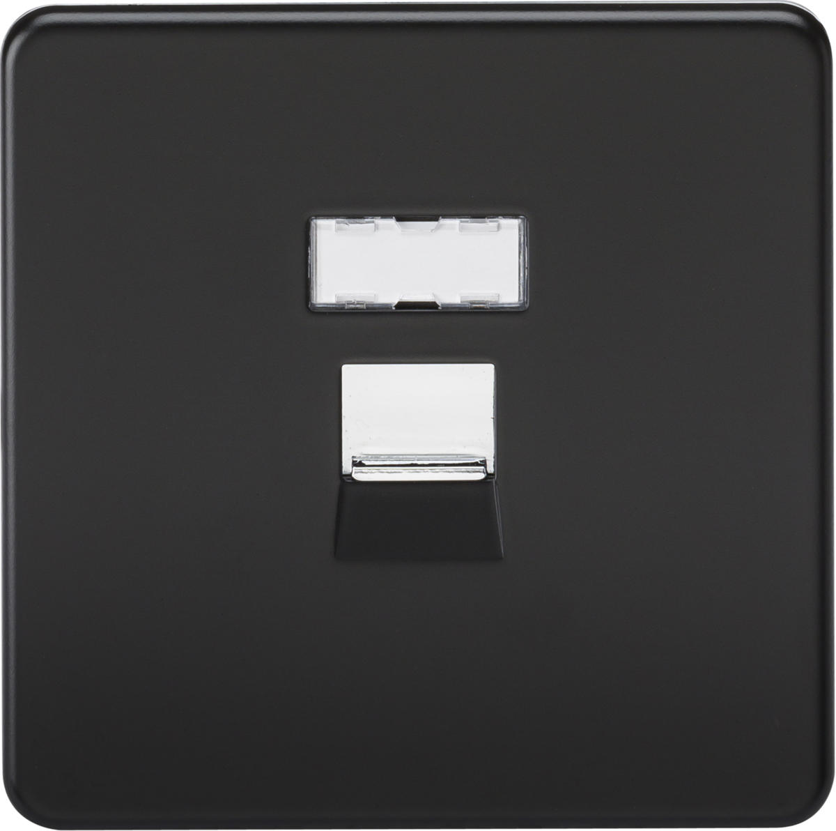 Knightsbridge: SFRJ45MB, RJ45 Network Outlet, Matt Black, Screwless ...