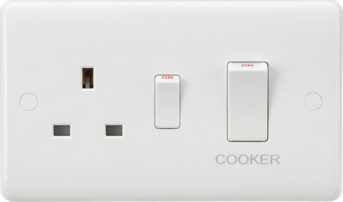 Knightsbridge 45A DP Cooker Switch & 13A Socket CU8333W | Thermoset ...