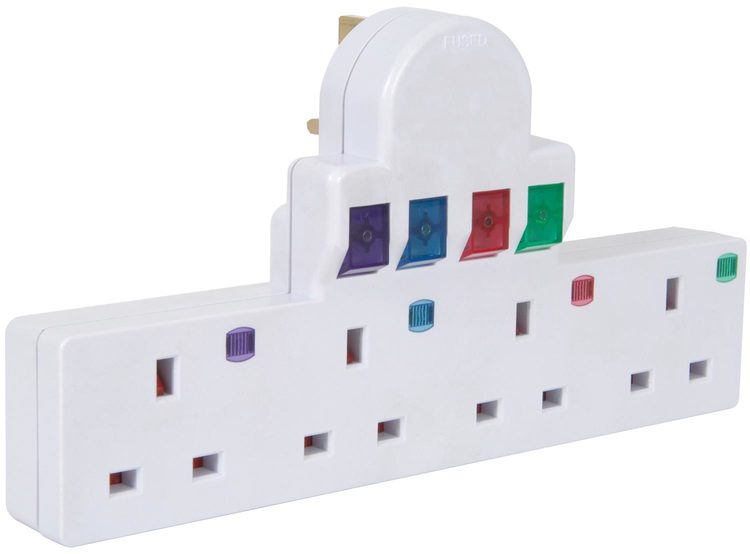 Mercury 4 Way Mains Adaptor 429.819UK | Surge Protected 3000W – WME