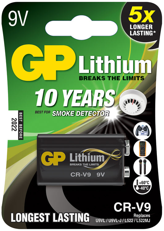 GP: 656.331UK, Lithium Battery, PP3, 9V, Extra Long Life, Low Self ...
