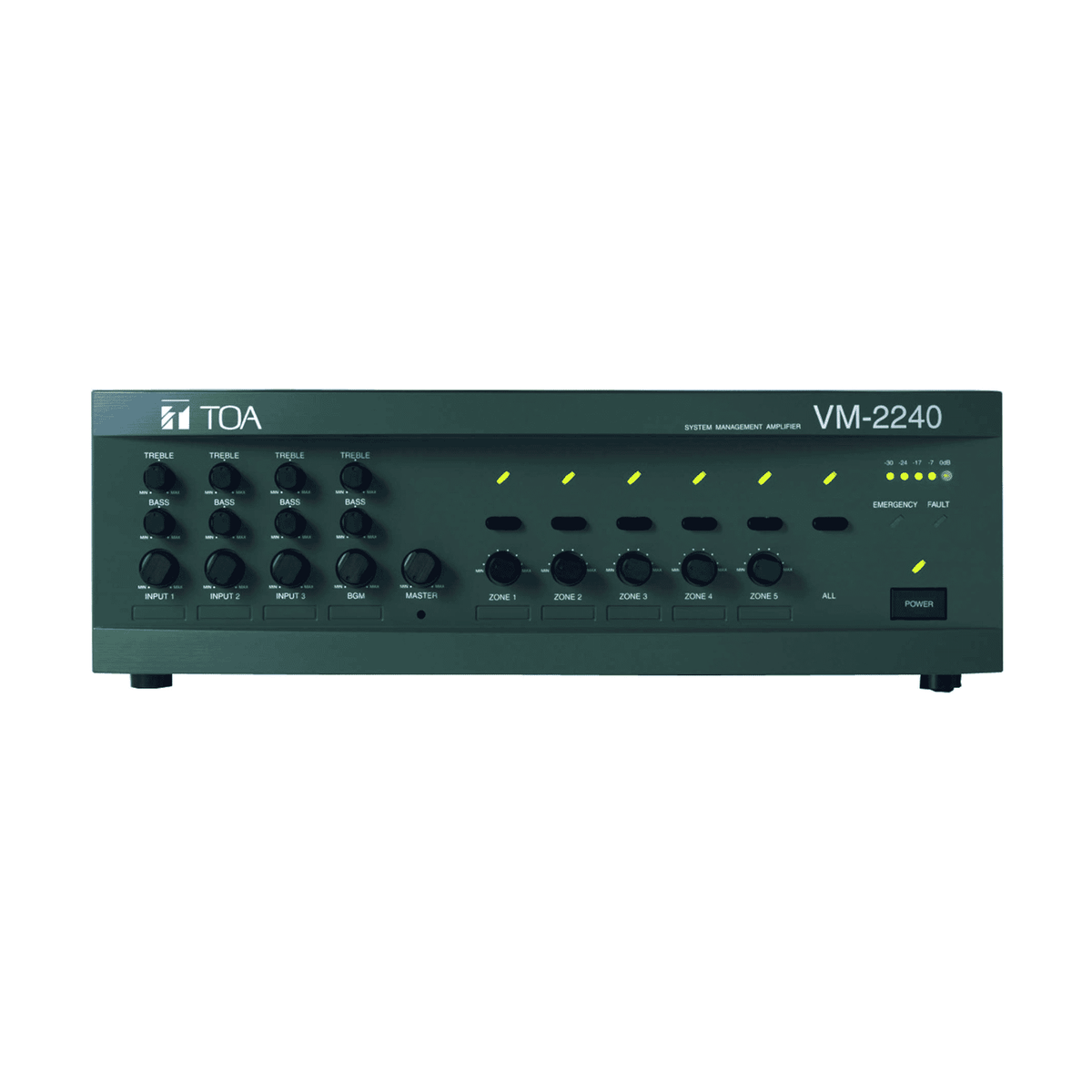 TOA VM-2240 System Management Amplifier, 240 W, 5-Zone, Rack 3U VM-2240 ...